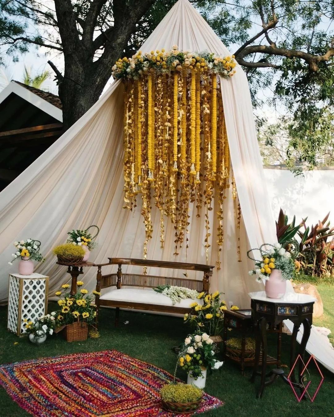 Vibrant Haldi Background Decoration Ideas to Elevate Your Pre-Wedding ...